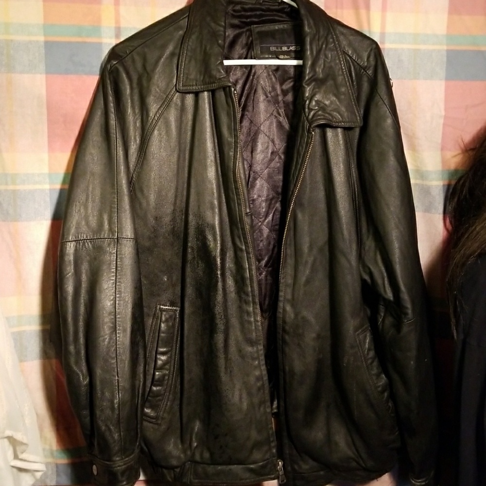 99# Bill Blass Leather Jacket Heavy Size Large - Gem